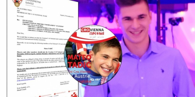 DIJETE CRO VIENNE U HRVATSKOJ REPREZENTACIJI: Mateo Tadić (18) iz bečke ...